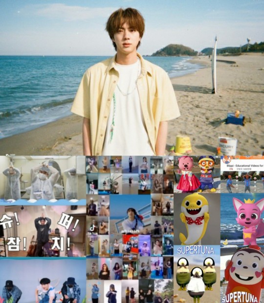 BTS Jin Super Tuna TikTok #SuperTuna ha superato i 330 milioni..Una frizzante canzone regalo - K ...